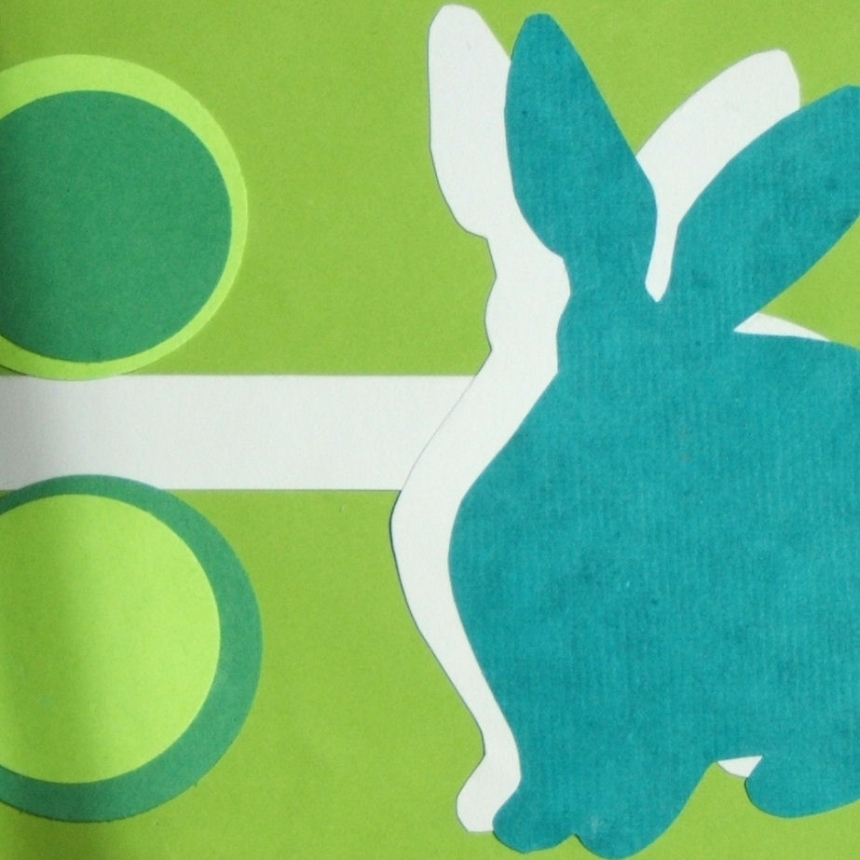 Green retro jack rabbit greeting card by willowcat studio