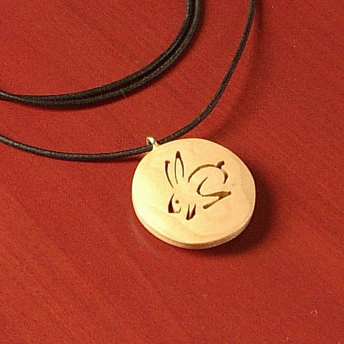 Hare Pendant hand-carved in maple by Woodwright, Pendants