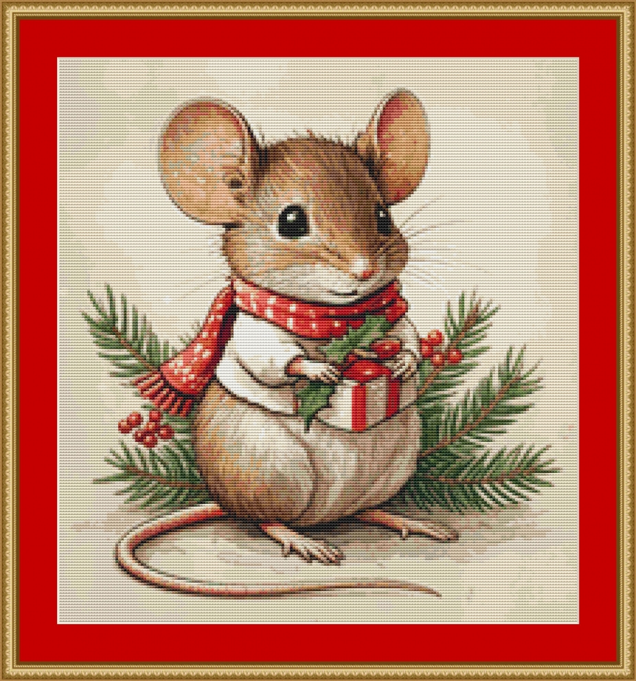 Christmas Mouse Cross Stitch Pattern by Avalon Cross Stitch