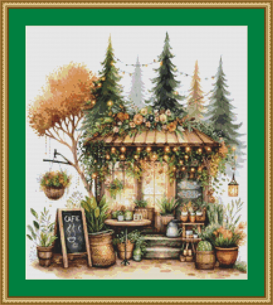 Forest Cafe Cross Stitch Pattern by Avalon Cross Stitch