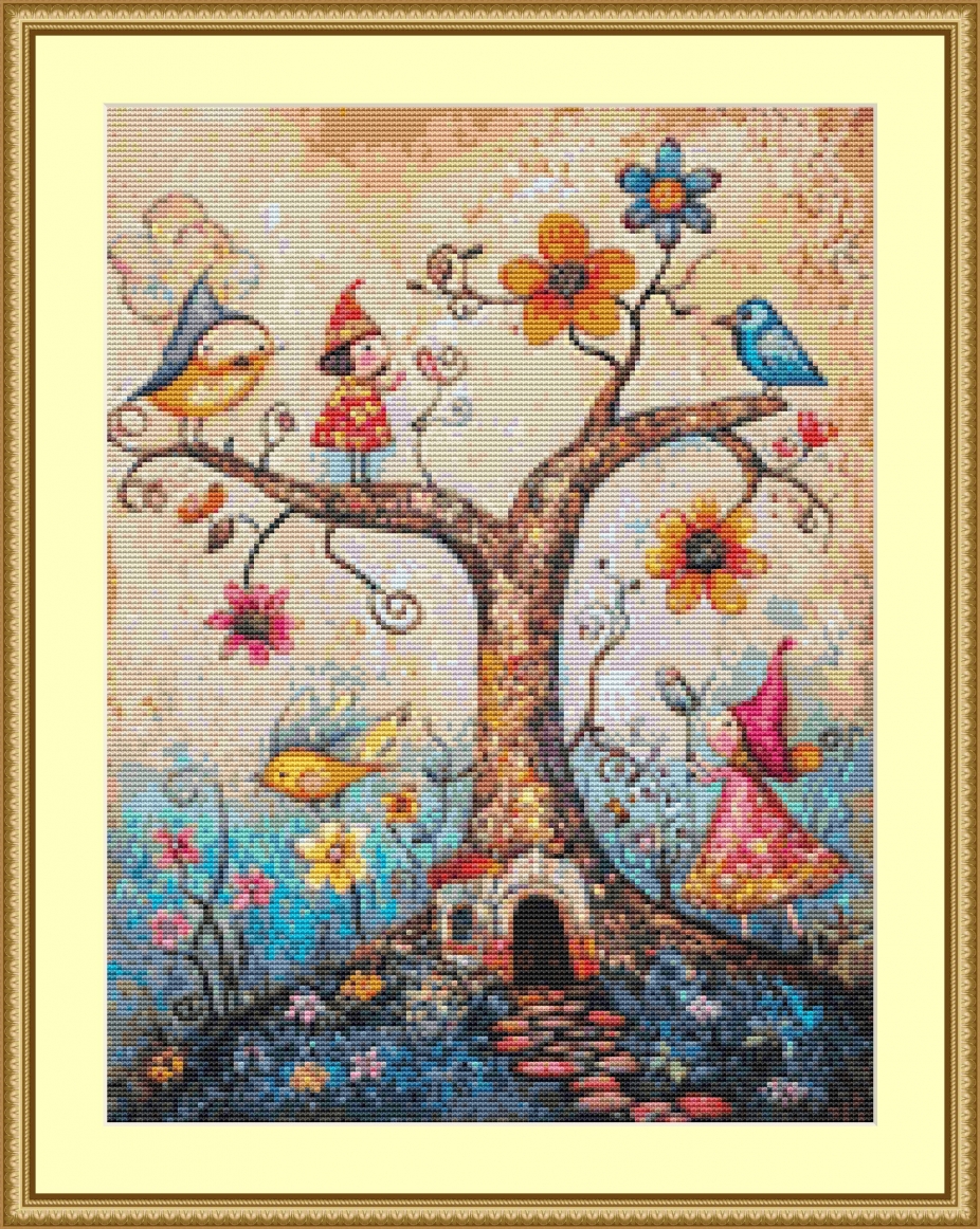Playing In A Tree Cross Stitch Pattern by Avalon Cross Stitch
