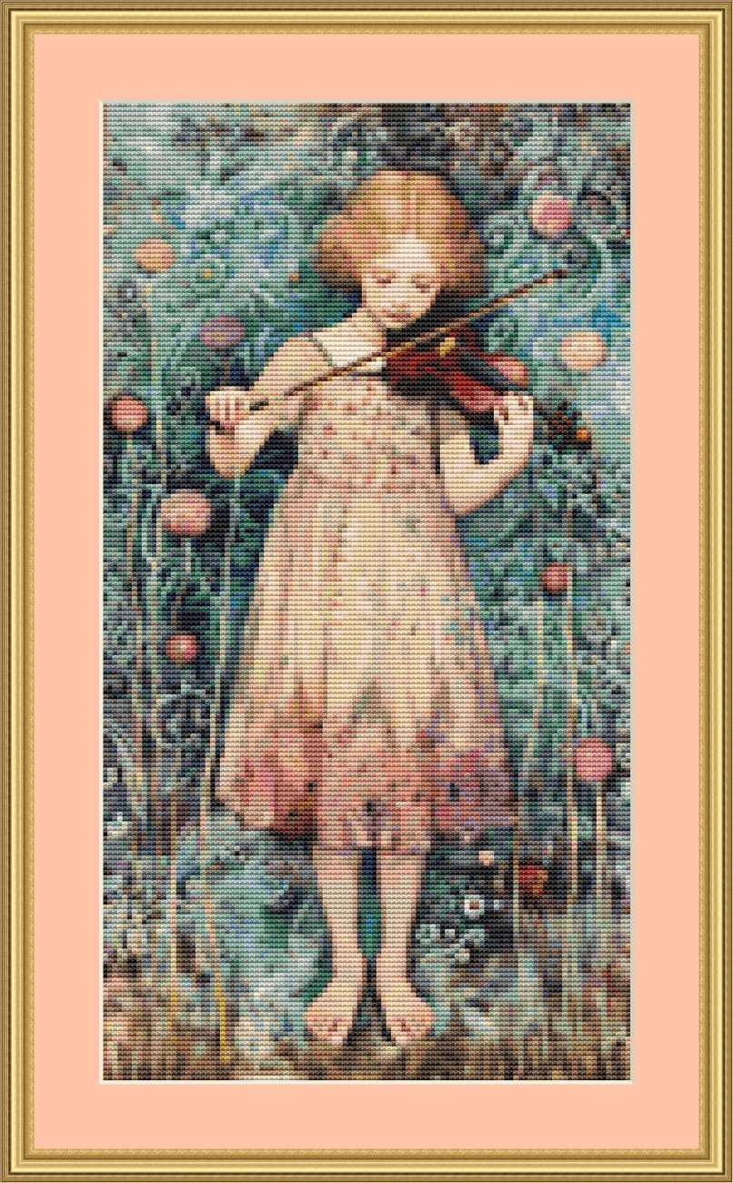 Playing The Violin Cross Stitch Pattern by Avalon Cross Stitch