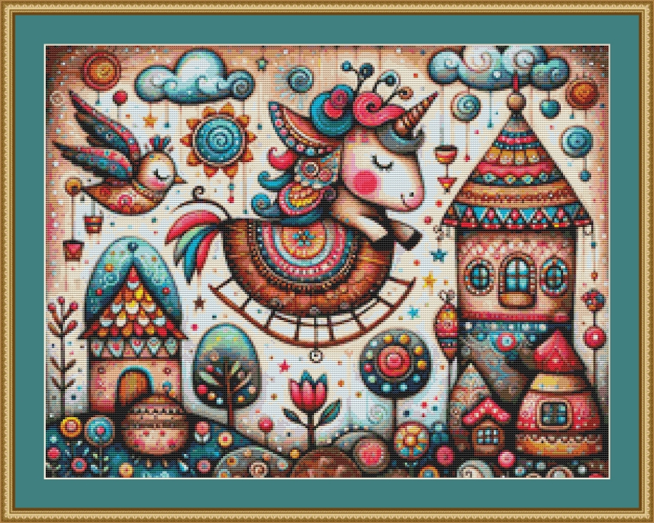 Rocking Unicorn Cross Stitch Pattern by Avalon Cross Stitch