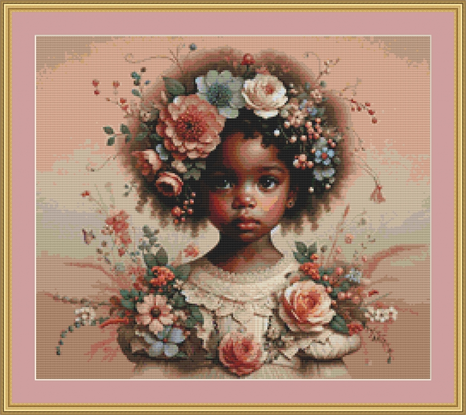 Sweet Young Girl Cross Stitch Pattern by Avalon Cross Stitch