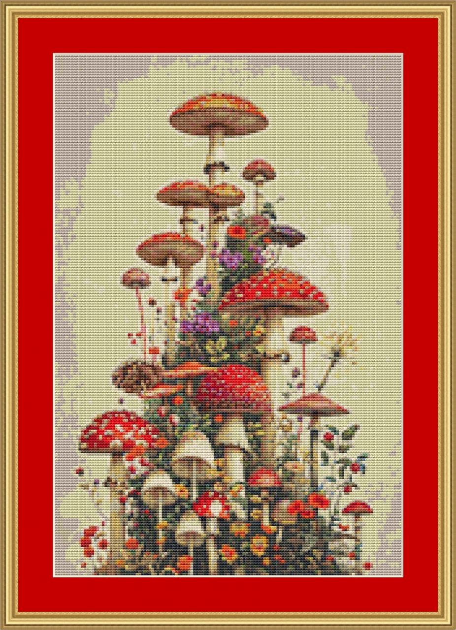 Toadstools Cross Stitch Pattern by Avalon Cross Stitch, Needle Craft