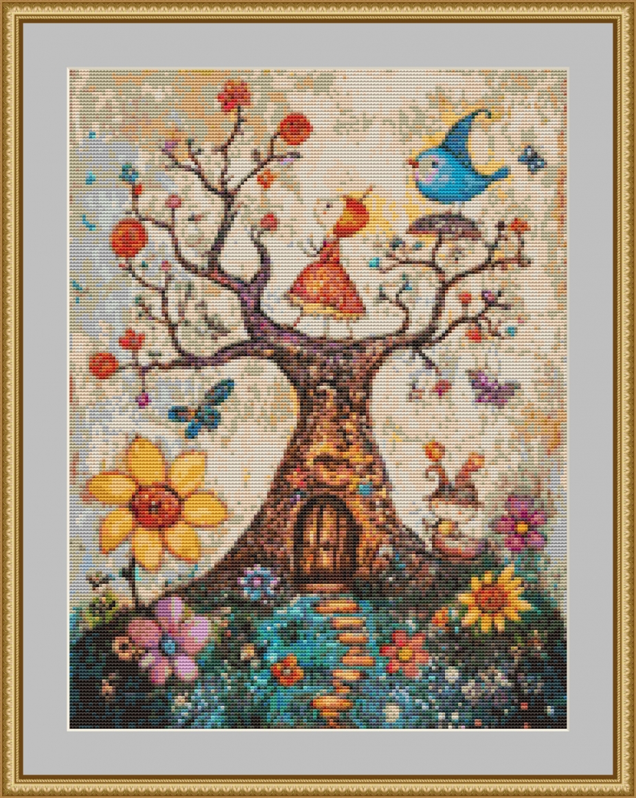 Up A Tree Cross Stitch Pattern by Avalon Cross Stitch, Needle Craft