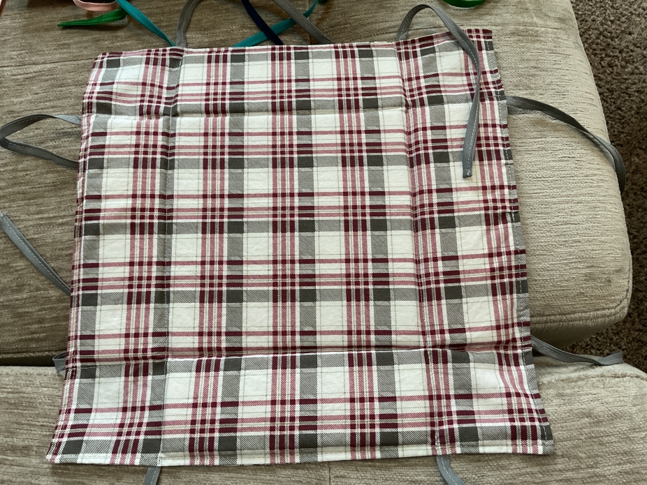 Army Green, Ivory and Burgundy Bread/Trinket Basket