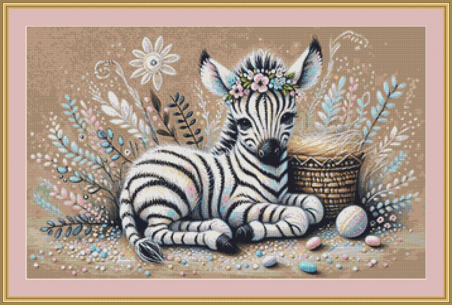 Cute Zebra Cross Stitch Pattern by Avalon Cross Stitch, Needle Craft