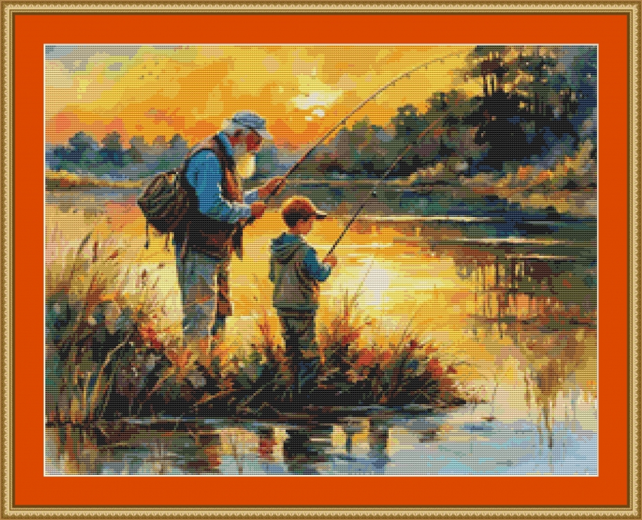 Fishing Together Cross Stitch Pattern by Avalon Cross Stitch