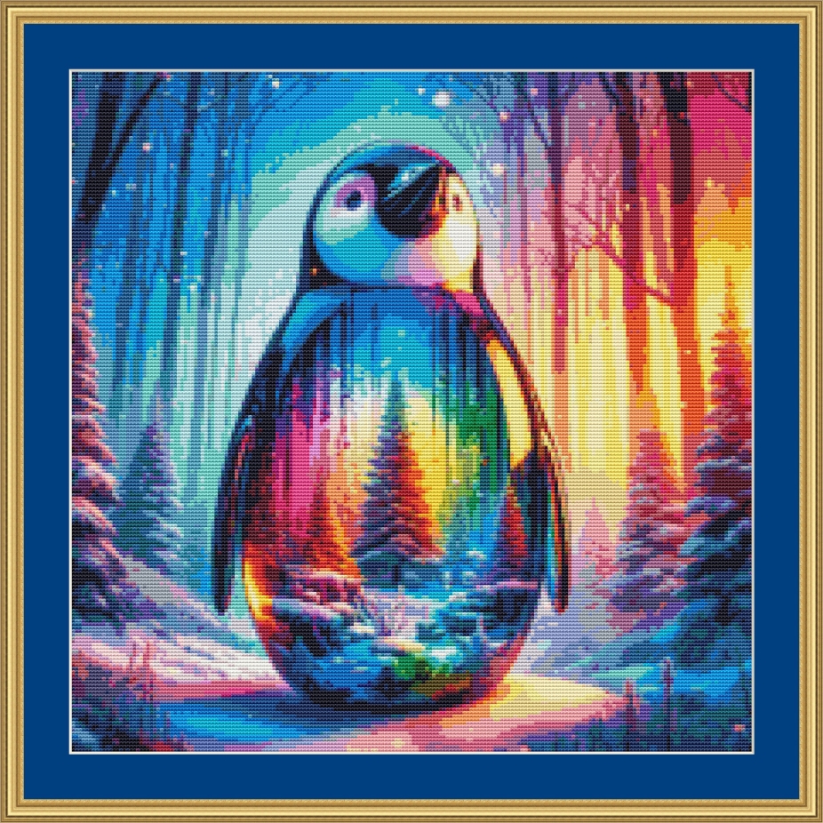 Glass Penguin Cross Stitch Pattern by Avalon Cross Stitch