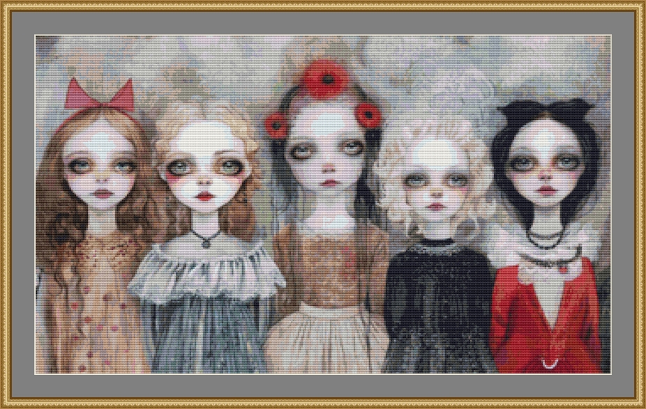 Gothic Girls Cross Stitch Pattern by Avalon Cross Stitch