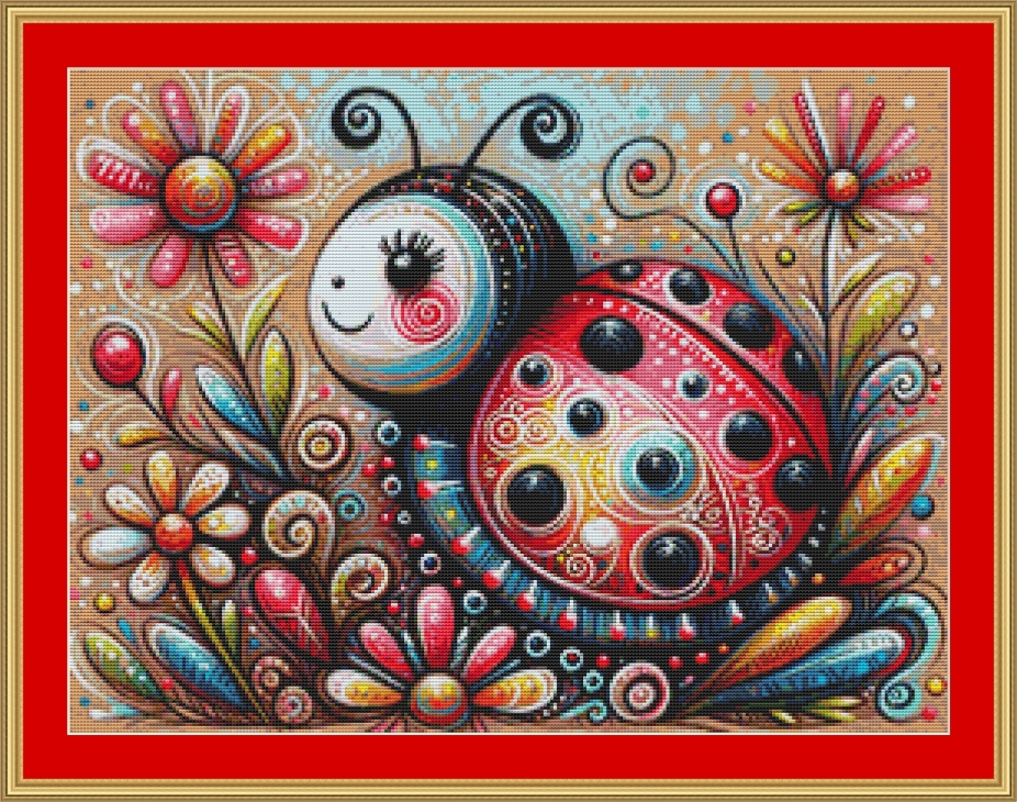 Ladybug Cross Stitch Pattern by Avalon Cross Stitch, Needle Craft