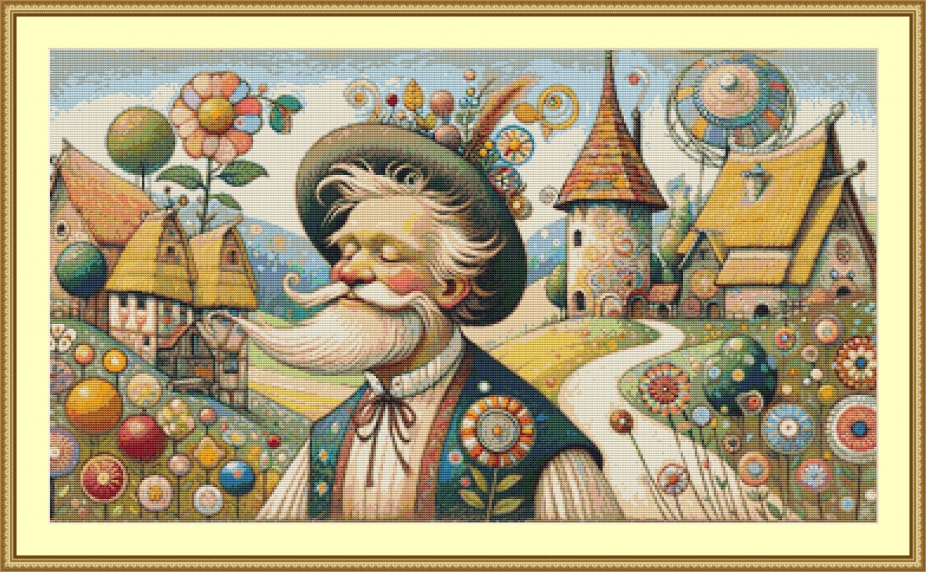 Man With A White Beard Cross Stitch Pattern by Avalon Cross Stitch