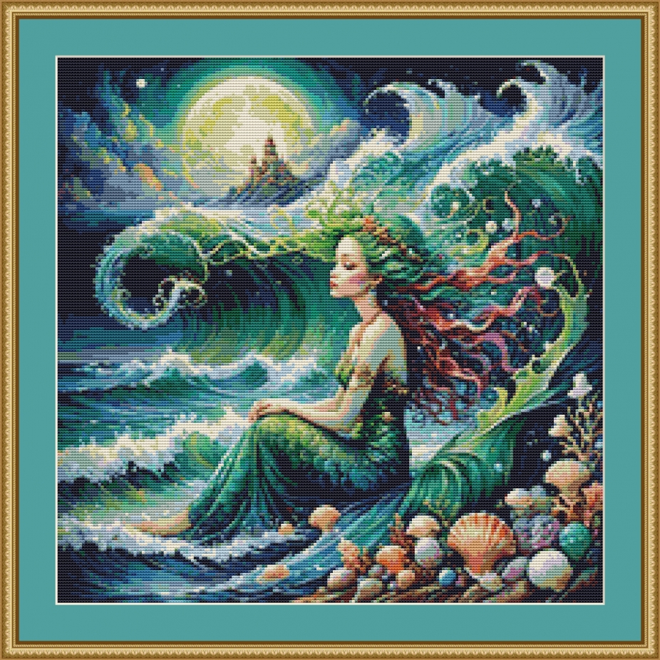 Mermaid Fantasy Cross Stitch Pattern by Avalon Cross Stitch
