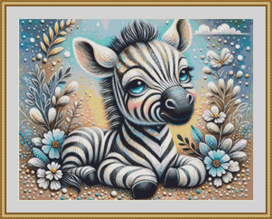 Baby Zebra Cross Stitch Pattern by Avalon Cross Stitch, Needle Craft