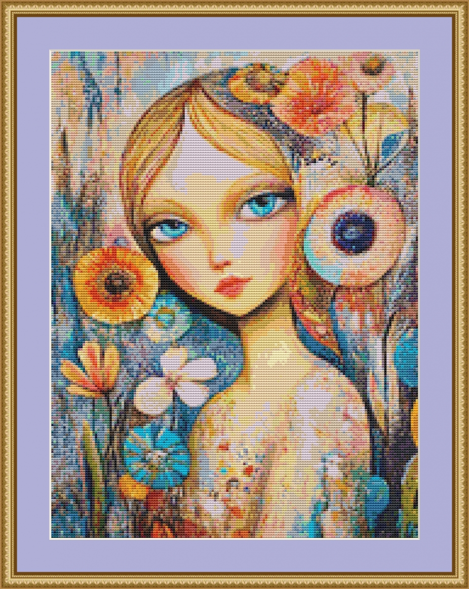 Beautiful Portrait Cross Stitch Pattern by Avalon Cross Stitch