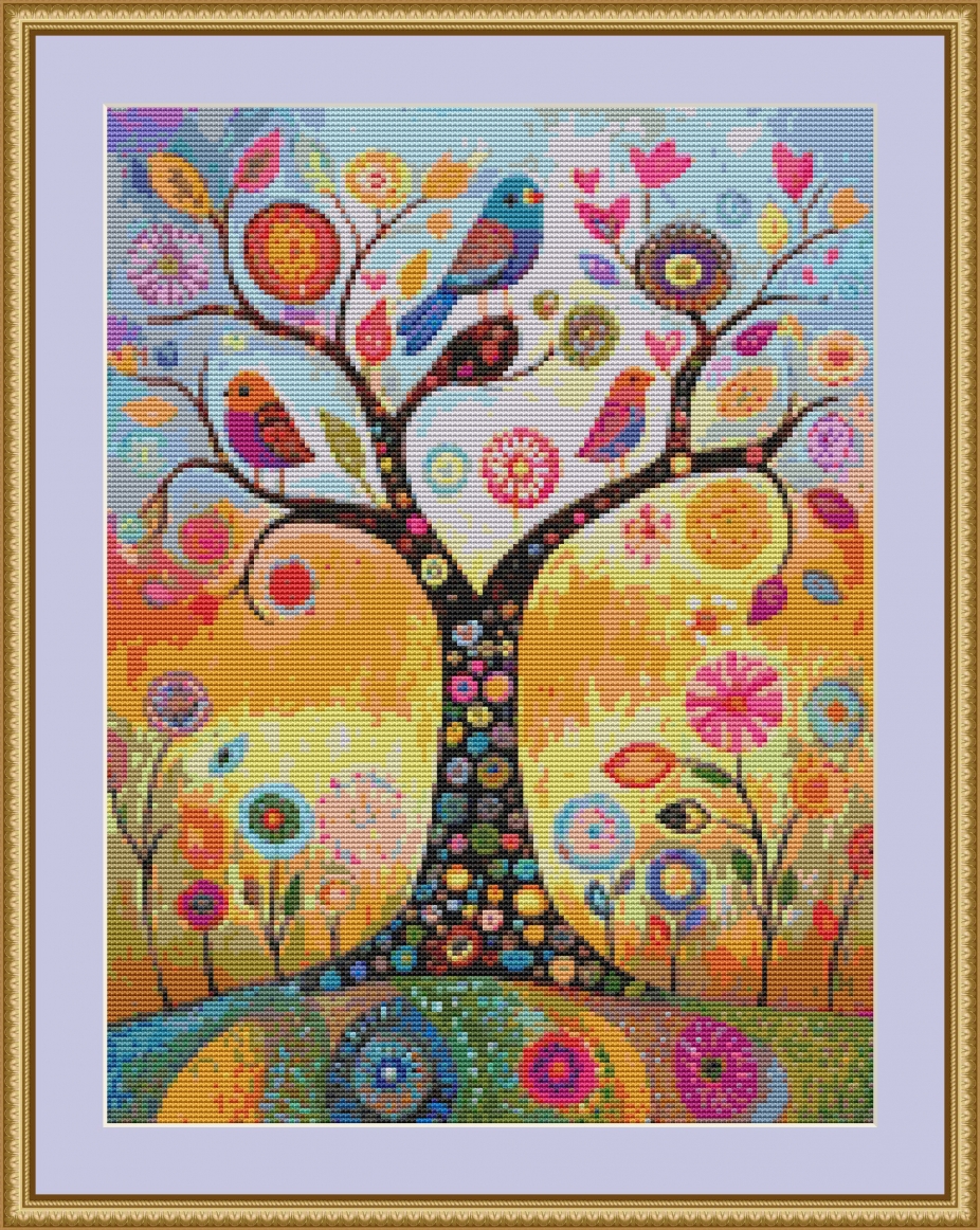 Birds In A Tree Cross Stitch Patterns by Avalon Cross Stitch