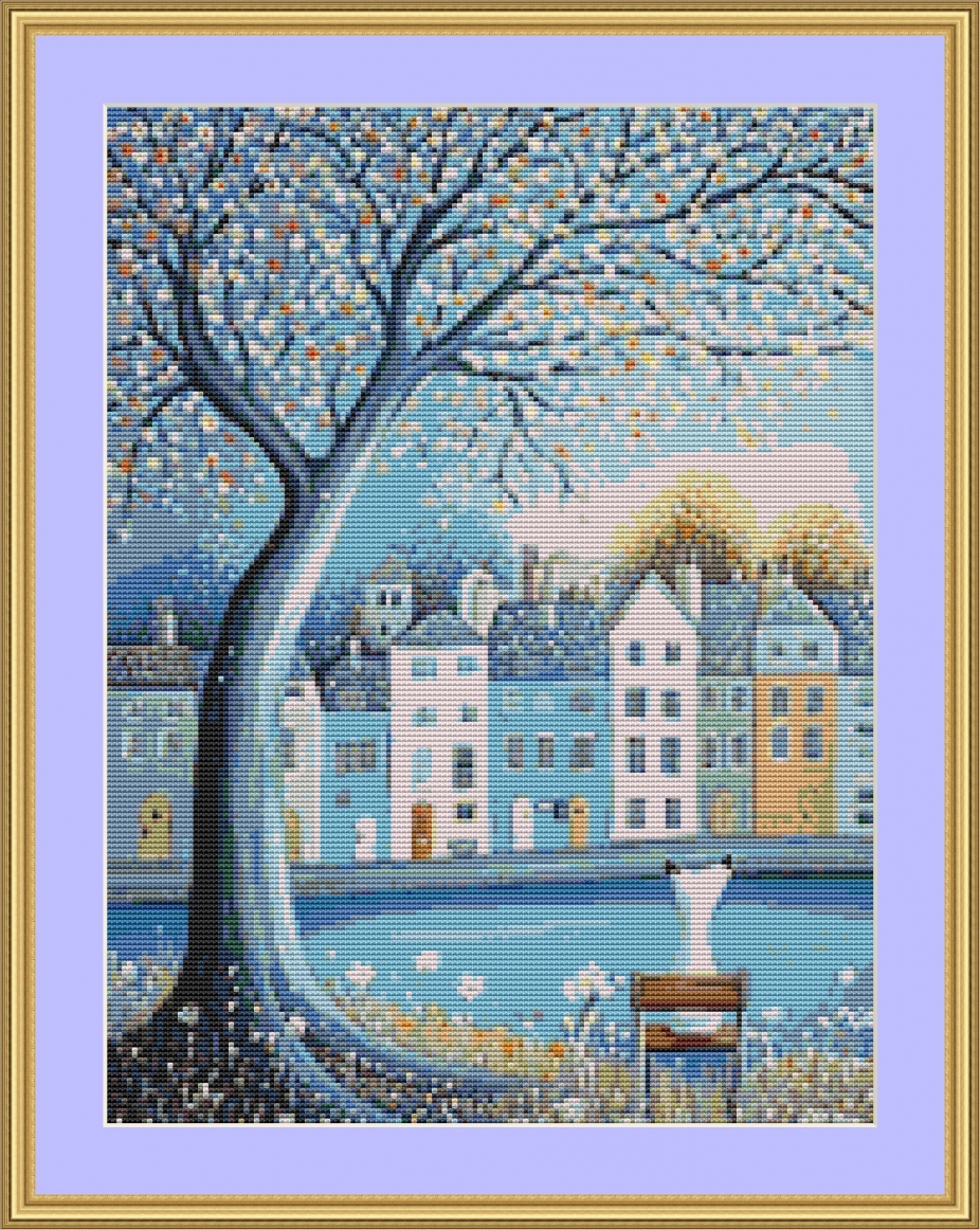 Blooming Tree Cross Stitch Pattern by Avalon Cross Stitch