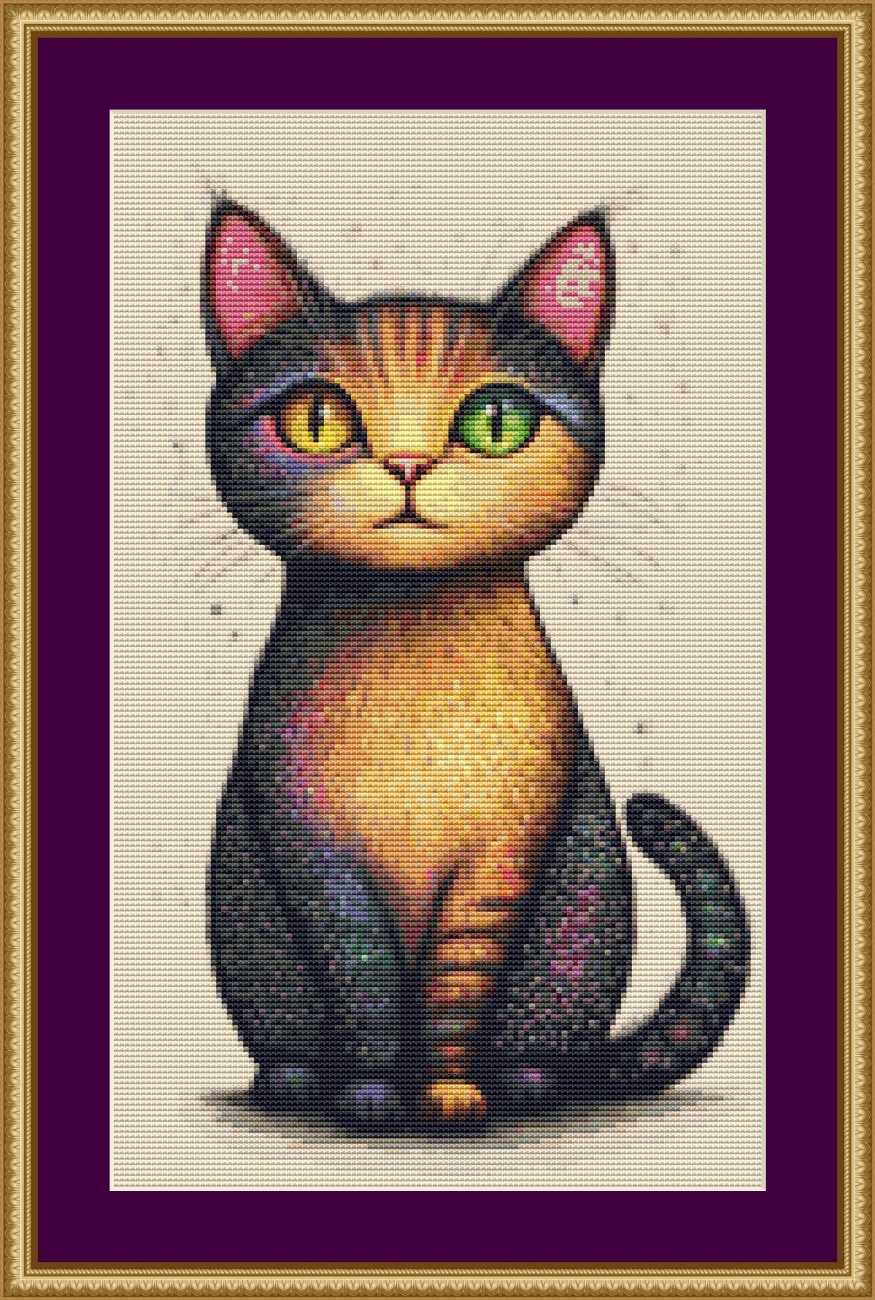 Bright Cat Cross Stitch Pattern by Avalon Cross Stitch, Needle Craft