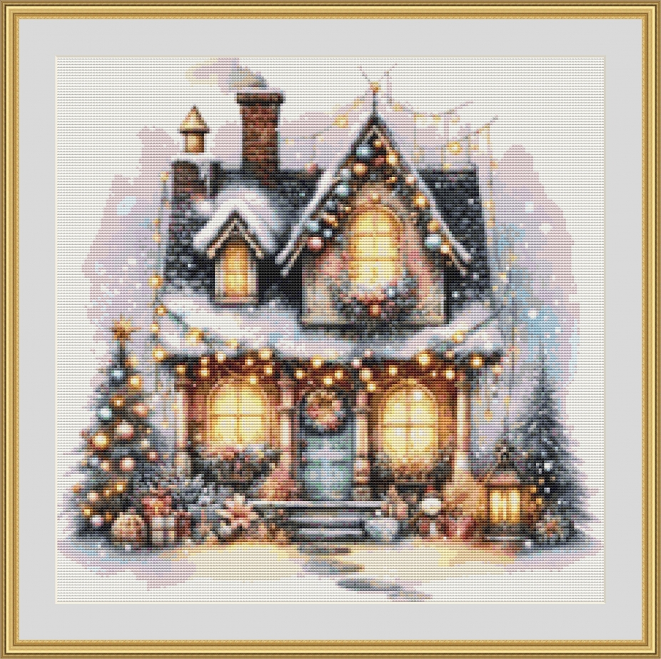 Christmas House 3 Cross Stitch Pattern by Avalon Cross Stitch
