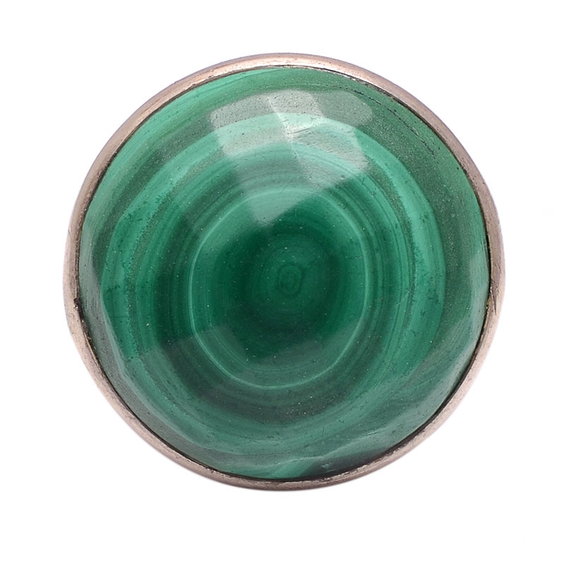 925 Sterling Silver Bezel Sett Malachite Gemstone Ring