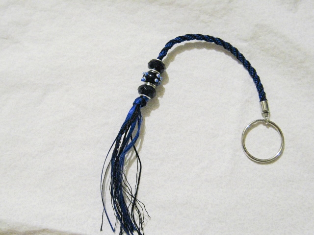7 1/2 in Black and Blue Key chain by A and M Jewelry, Chains