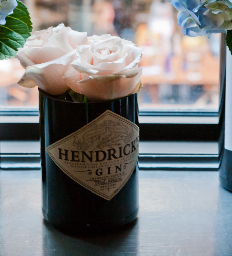 Repourposed Flower Vase - Hendricks Gin Bottle