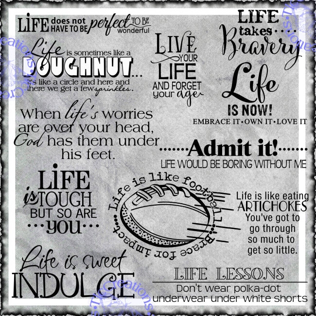 Life Lessons Digi Word Art Set by Tlc Creates Vintage, Digital Art