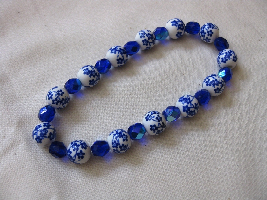 Blue Flower Bracelet by elizanne, Bracelets on iCraftGifts.com