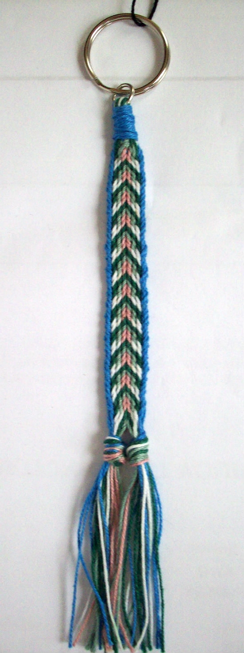 Green arrow pattern keychain by ems crafts, Keyrings/Keychains