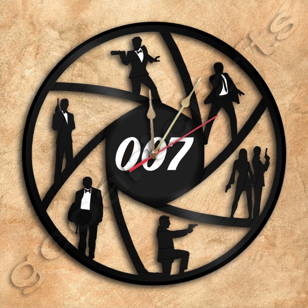 James Bond 007 Wall Clock Vinyl Record Clock Free Shipping