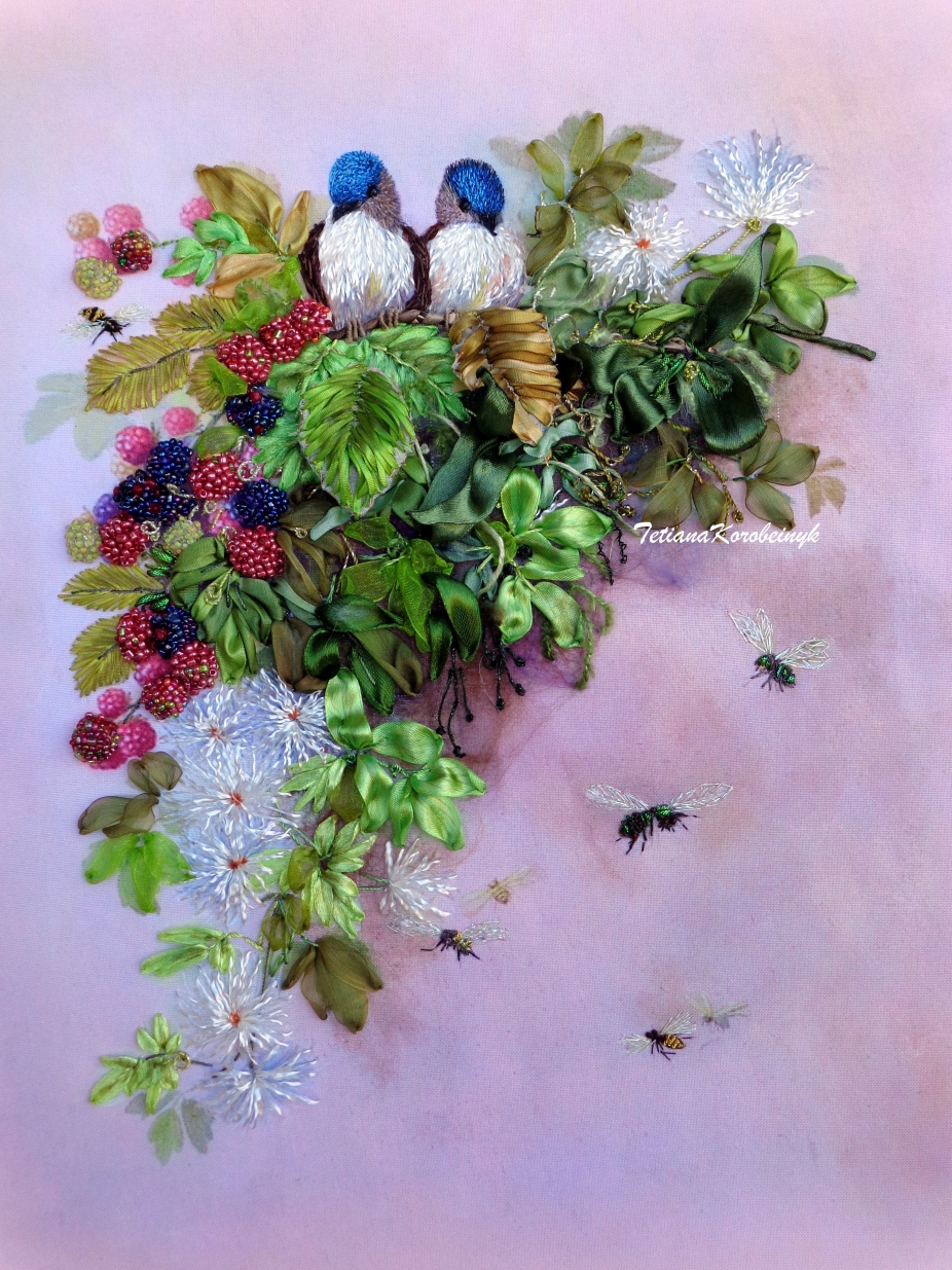 Ribbon Embroidery Birds Bird Nest On The Ground: Still My Favorite