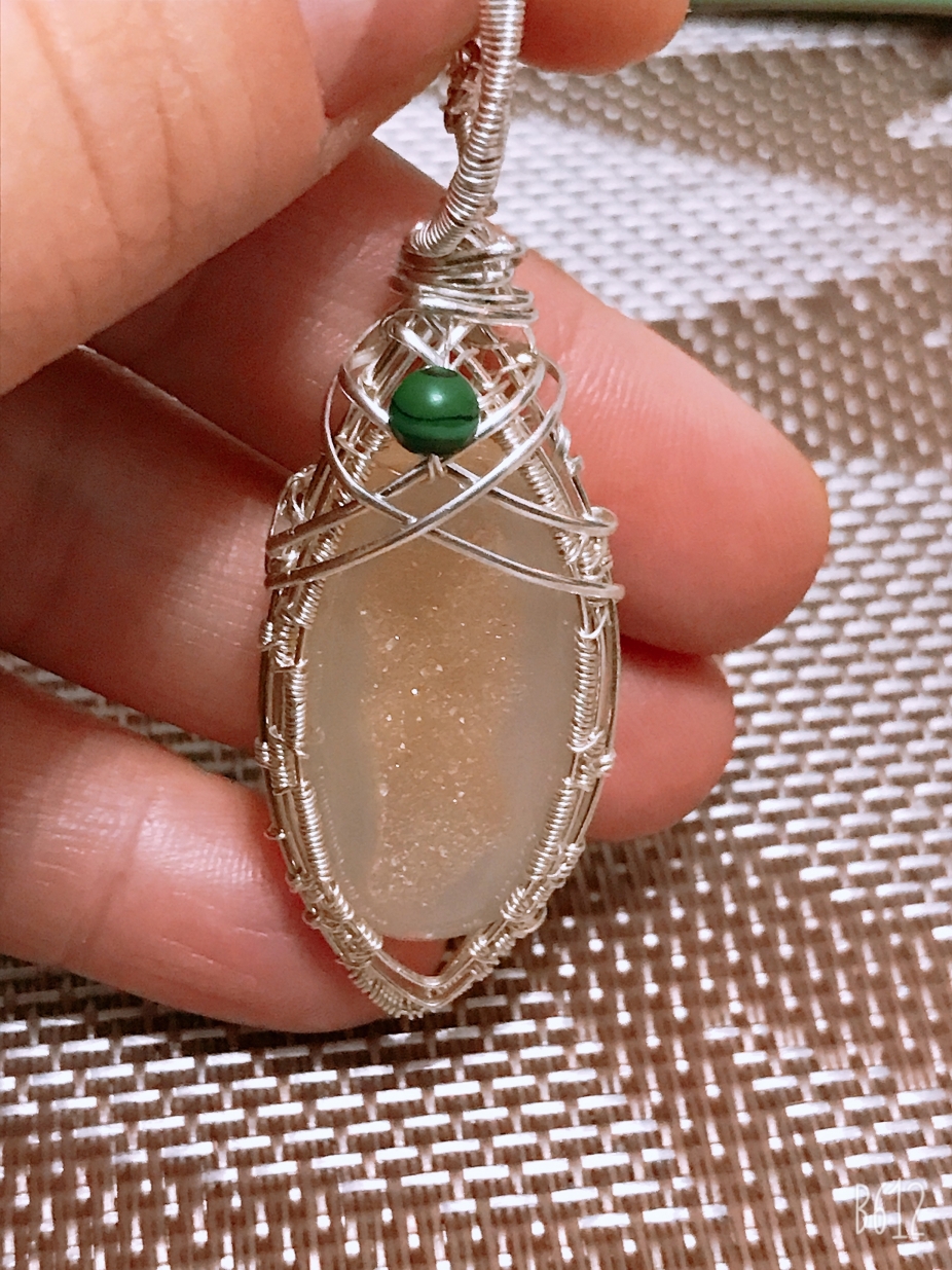 Druzy Agate Malachite by AdaraCatori, Pendants on iCraftGifts.com