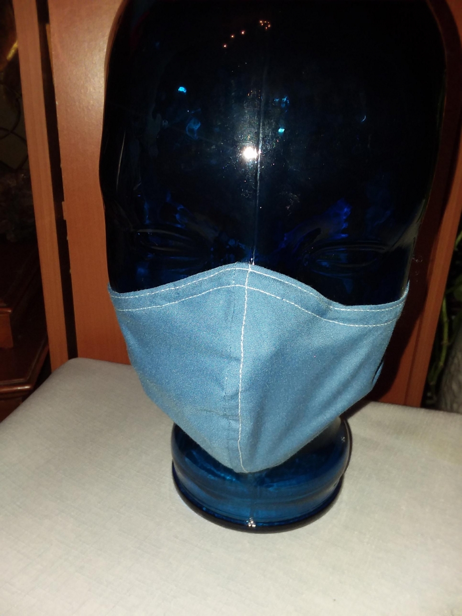 Face Mask 1 Adult Blue Reusable Washable Double Layered