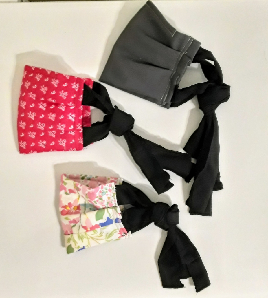 Washable handmade fabric face masks with filter pocket