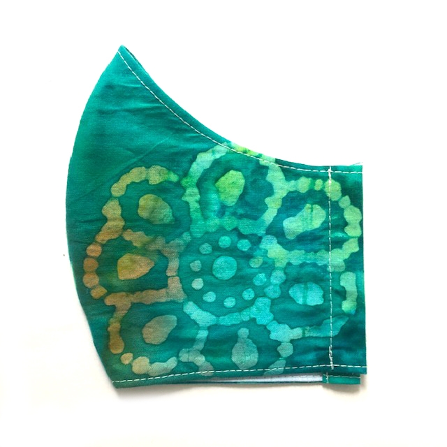 Blue Green Floral Batik Mask by ohmyeye, Masks on iCraftGifts.com