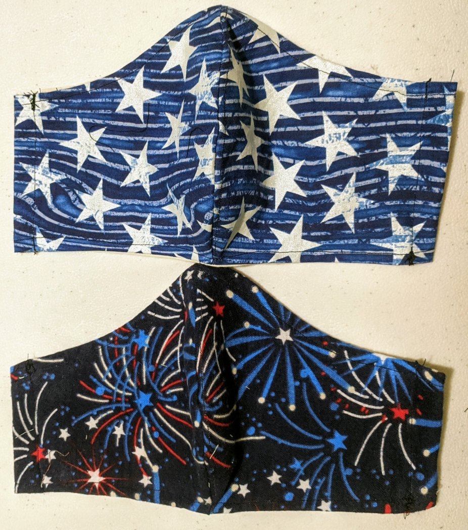 Patriotic theme reusable fabric masks (set of two by Aarudra, Masks