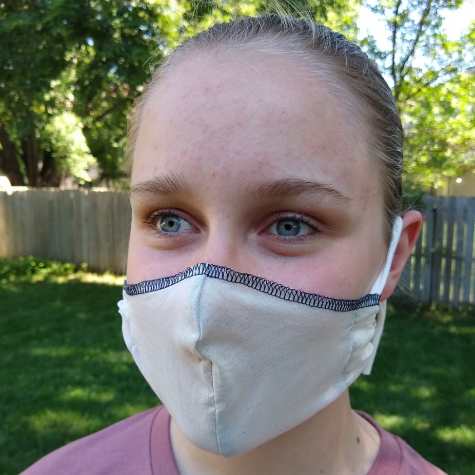 White Medium Breathable Handmade Organic Mask by breathe organic