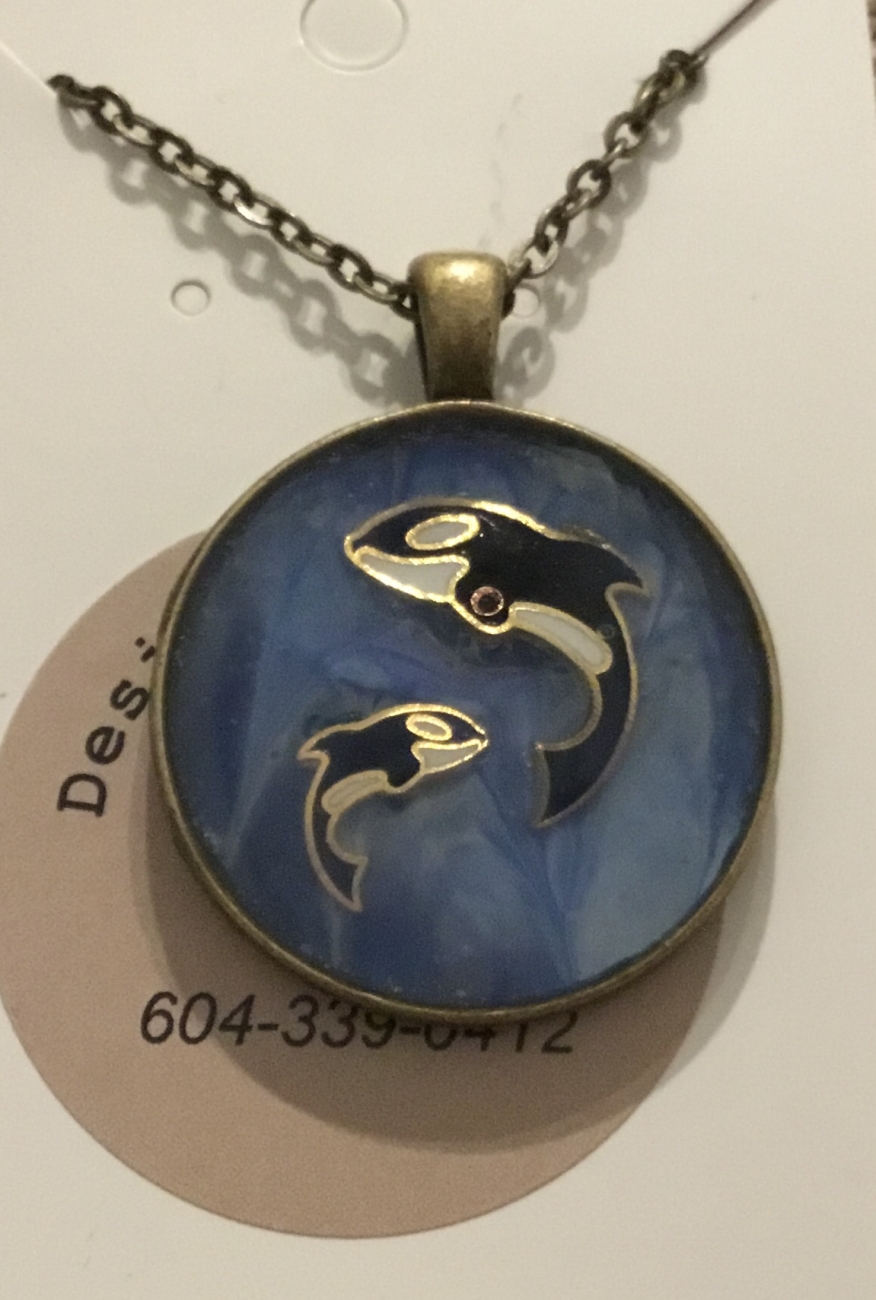 Ocean Life Pendant Orcas 3064 by designsbydebra, Necklaces