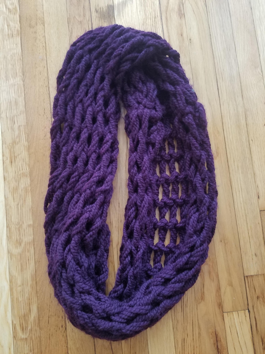 Chunky Purple Infinity Scarf by KM Crochet Crafts, Scarves
