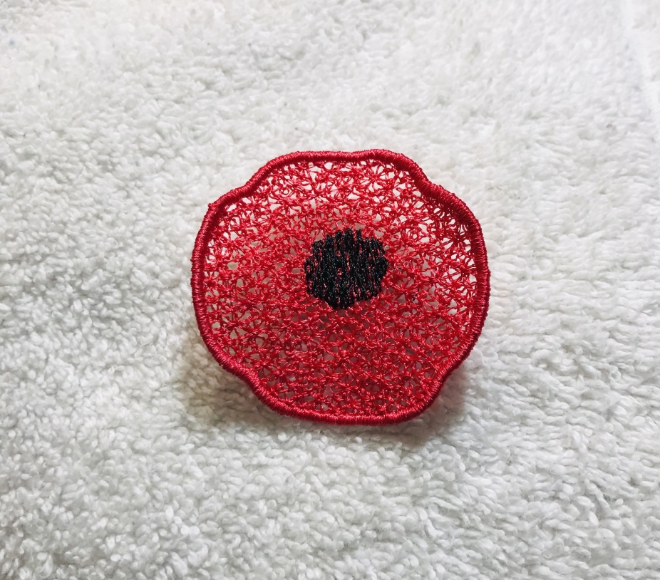 Embroidered Poppy Pin by IndigeneArts, on iCraftGifts.com