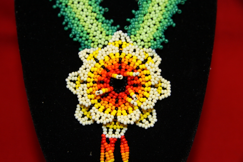 Embera Style Small Sunflower Beaded Indigenous Necklace