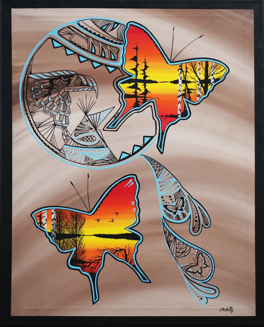 Butterflies The Circle Of Life Indigenous Painting Acrylic On Canvas butterflies-the-circle-of-life-indigenous-painting-acrylic-on-canvas