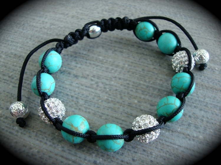 Real Housewives Kyle Turquoise & Swarovski Pave Shamballa by YogiBead