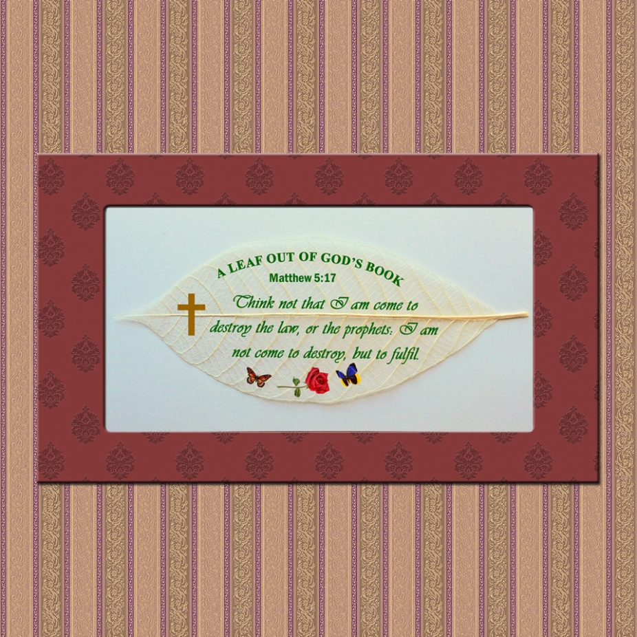 Bible verse art on tree leaf by artonleaf, Religious Art
