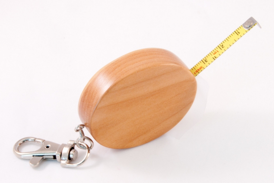 Personalized Maple Keychain with 39 Tape Measure by a touch of class