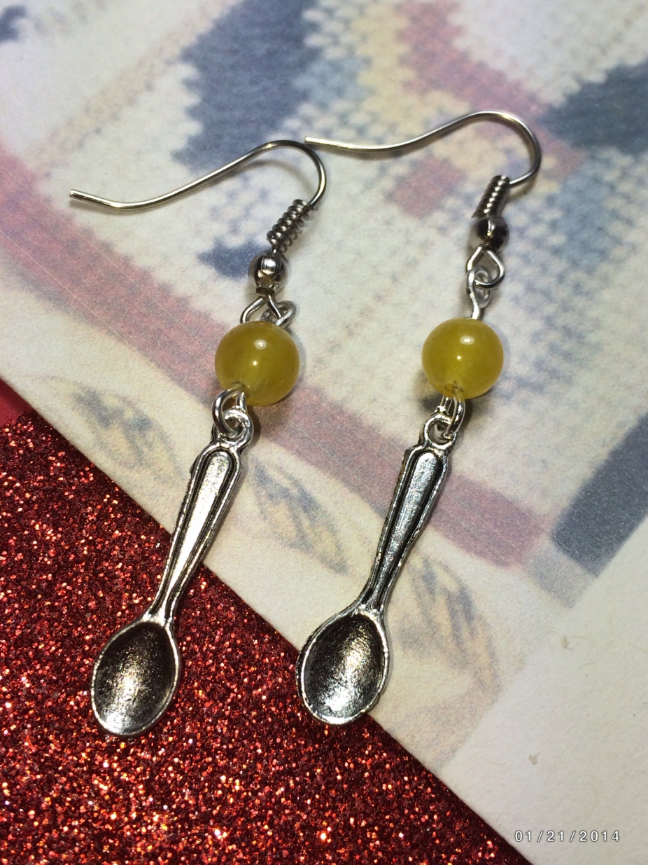 Cute Easter Egg Yolk & Spoon Earrings! Sol Adorable