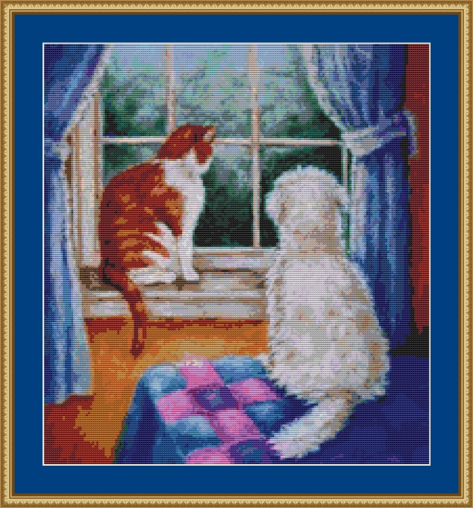 Waiting At The Window Cross Stitch Pattern by Avalon Cross Stitch