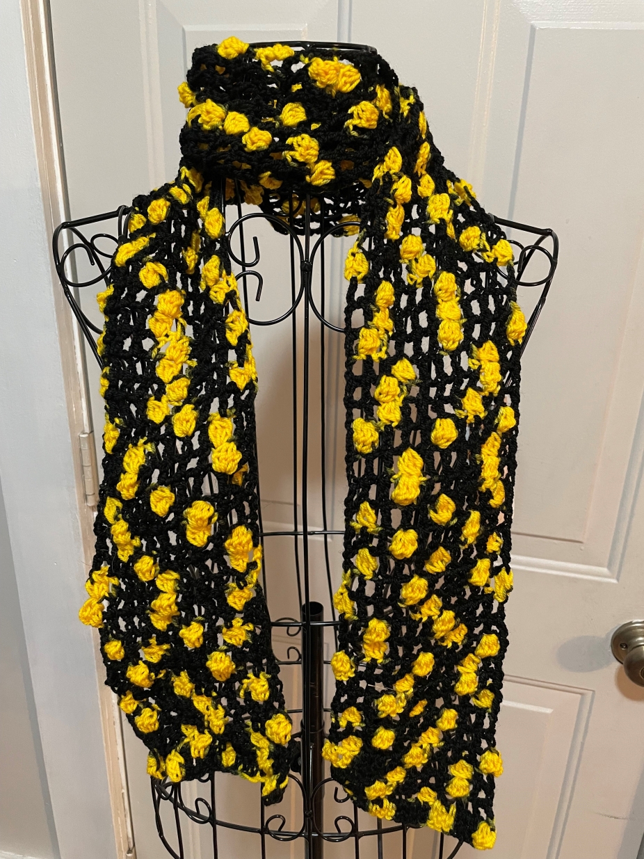 Black Yellow Polka Dots by Im Scarving, Scarves on iCraftGifts.com