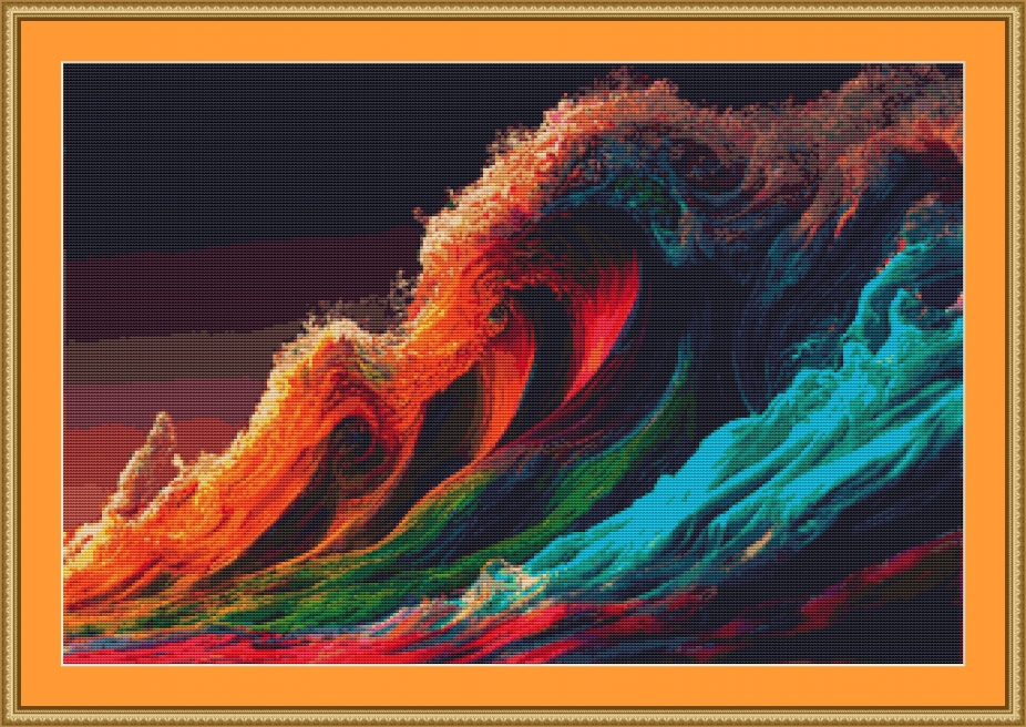 Colourful Waves Cross Stitch Pattern by Avalon Cross Stitch